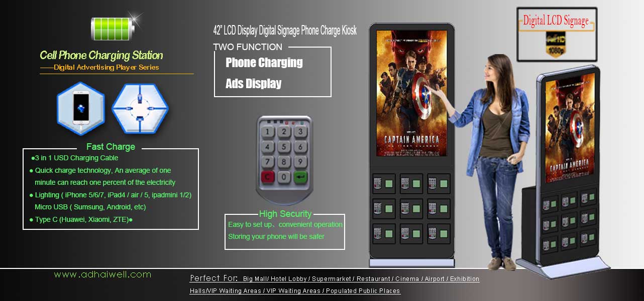 China LCD Digital Signage Advertising Screen Kiosk |Adhaiwell