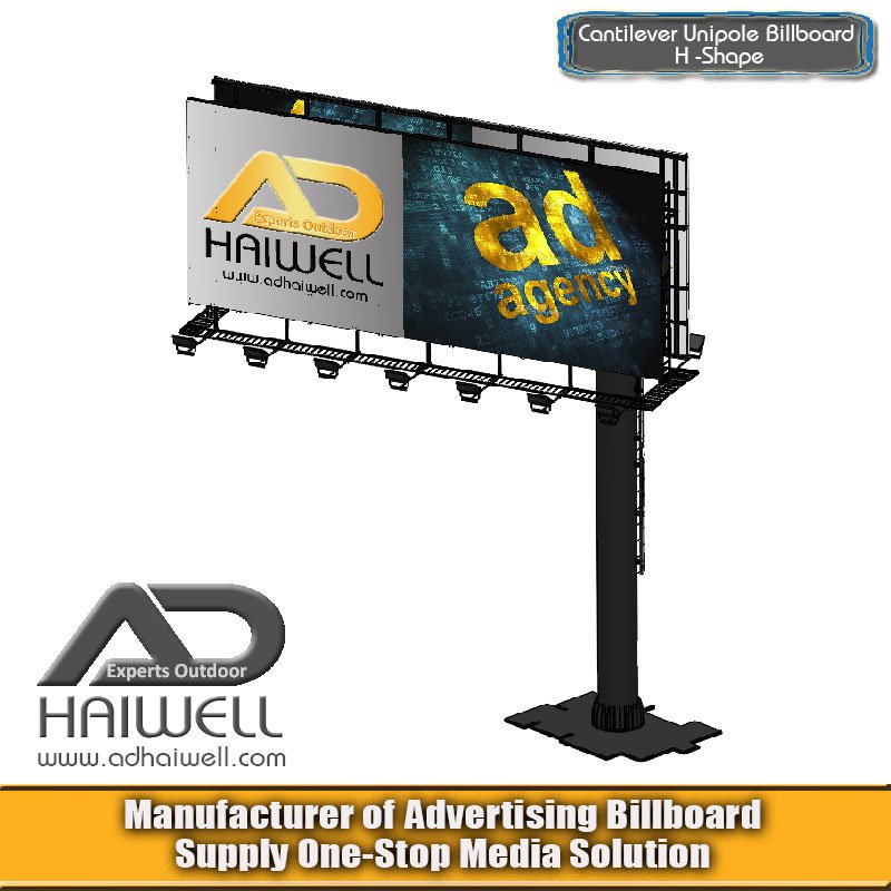 Outdoor Slant Shape Billboard Flex Banner Construction for Sale |Adhaiwell