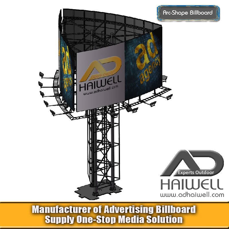 Trihedron Unipole Outdoor Billboard Advertising Structure - Adhaiwell
