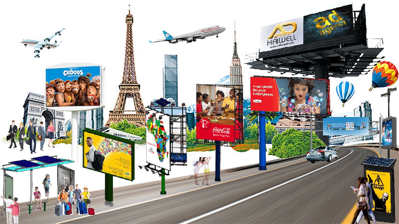 Outdoor LED Lighting Backlit Advertising Billboard Structure - Adhaiwell