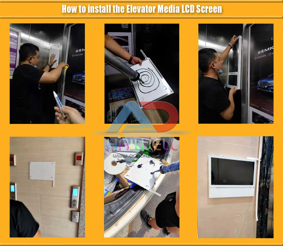 How to install the Elevator Media LCD Screen |Adhaiwell