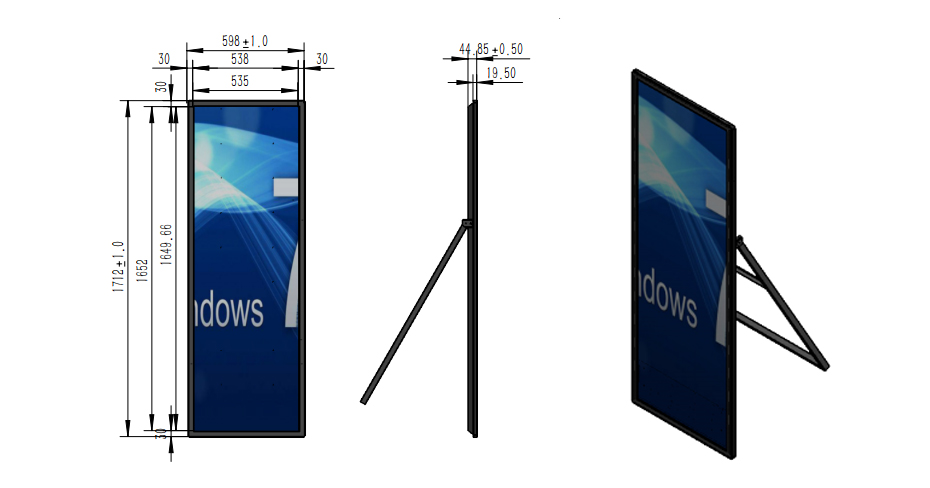 China Floor Standing 68” LCD Portable Digital Poster Display China Floor Standing 68” LCD Portable Digital Poster Display