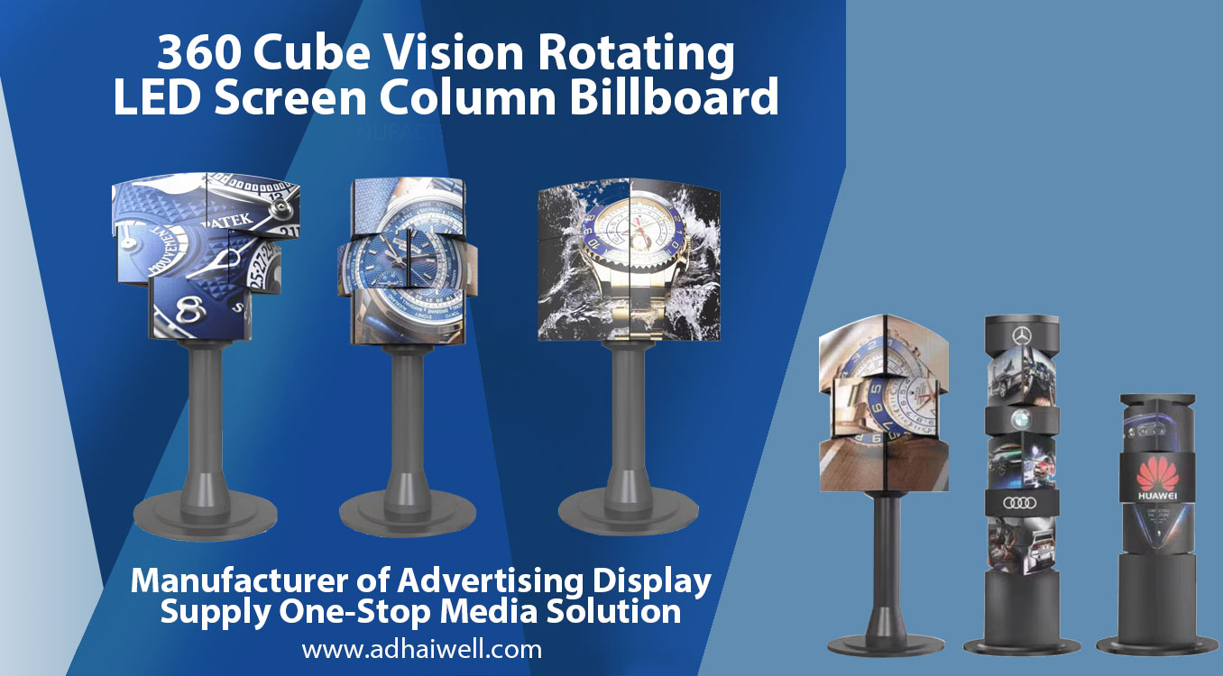 CubeVisionLED: A 360-Degree Rotating LED Display | Adhaiwell