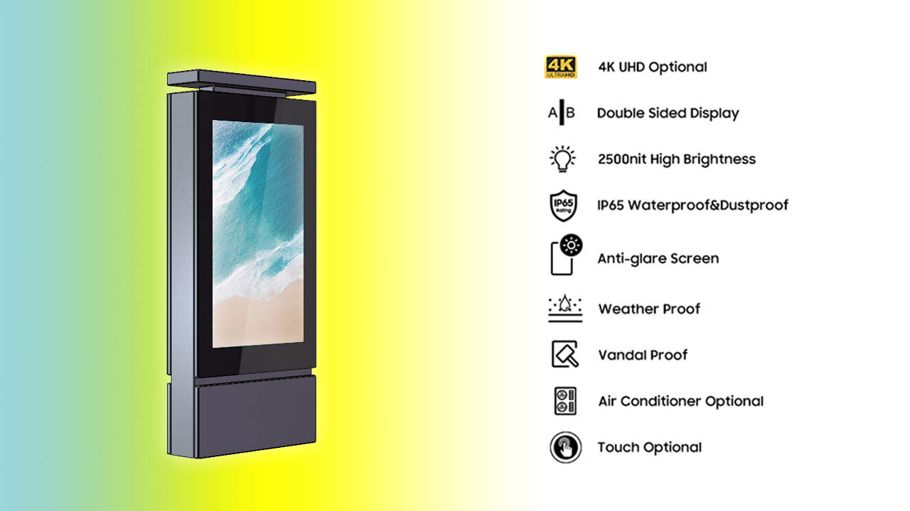 Outdoor LCD Digital Signage - High Brightness LCD Advertising Display |Adhaiwell