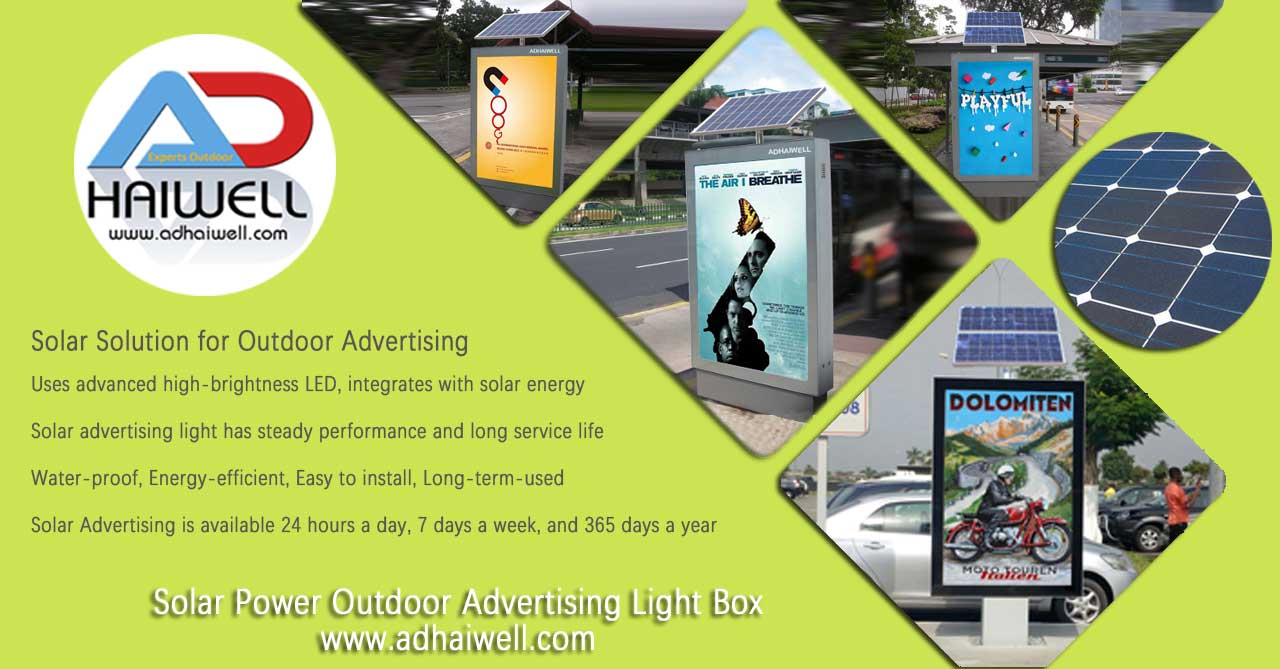 Solar Powered Street Advertising Scrolling Light Box | Adhaiwell