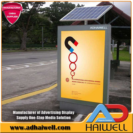 Solar Street System LED Advertising Bus Shelter Light Box | Adhaiwell