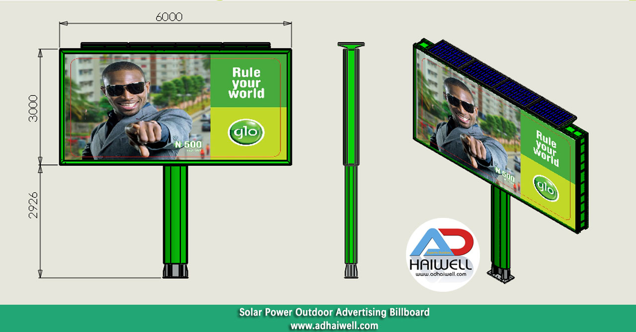 Solar Power Solution Backlit Advertising Billboard | Adhaiwell