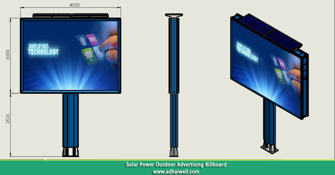 Solar LED Backlit Advertising Billboard | Adhaiwell
